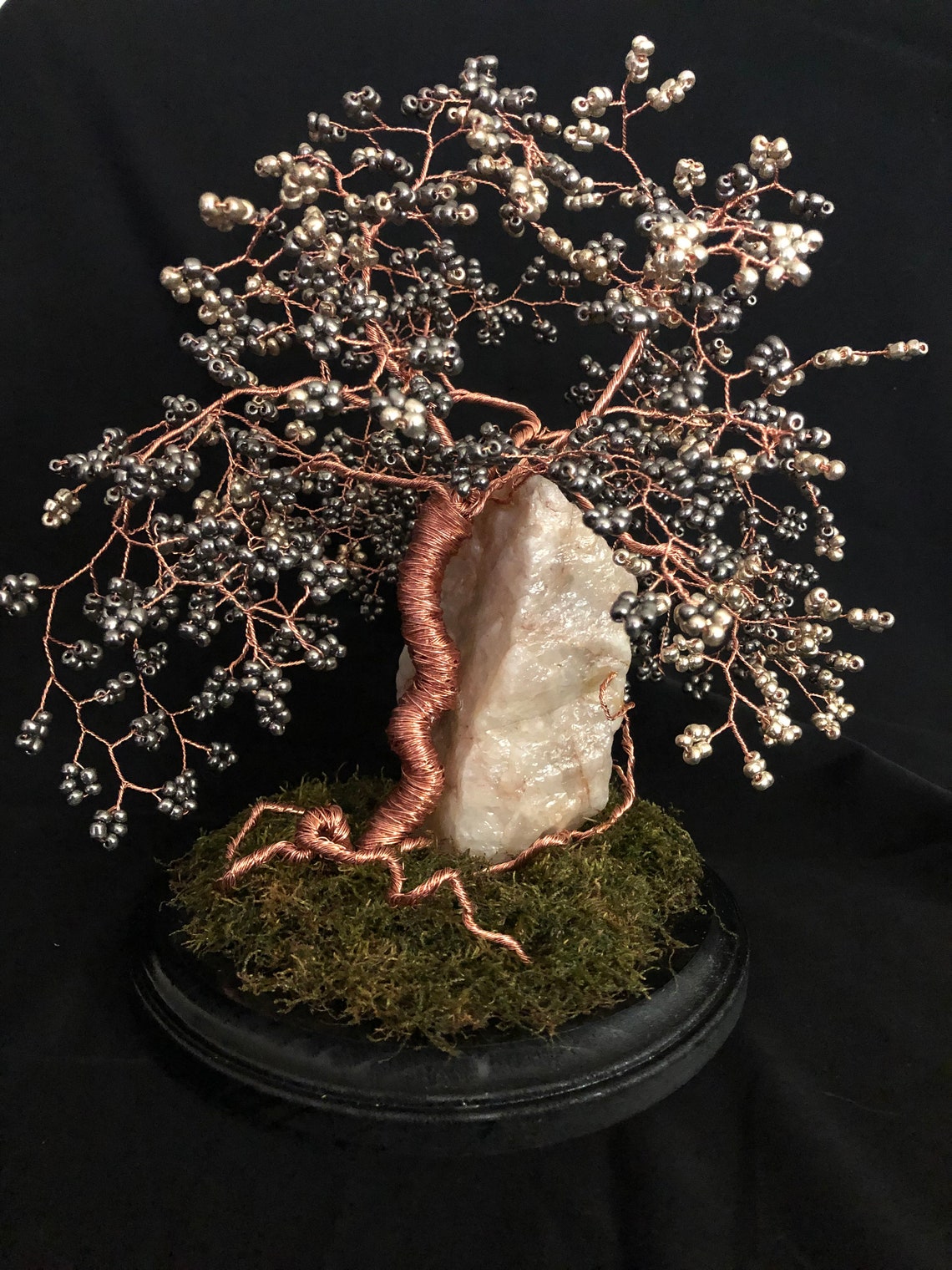 Copper Wire Tree With Beaded Foliage - Etsy