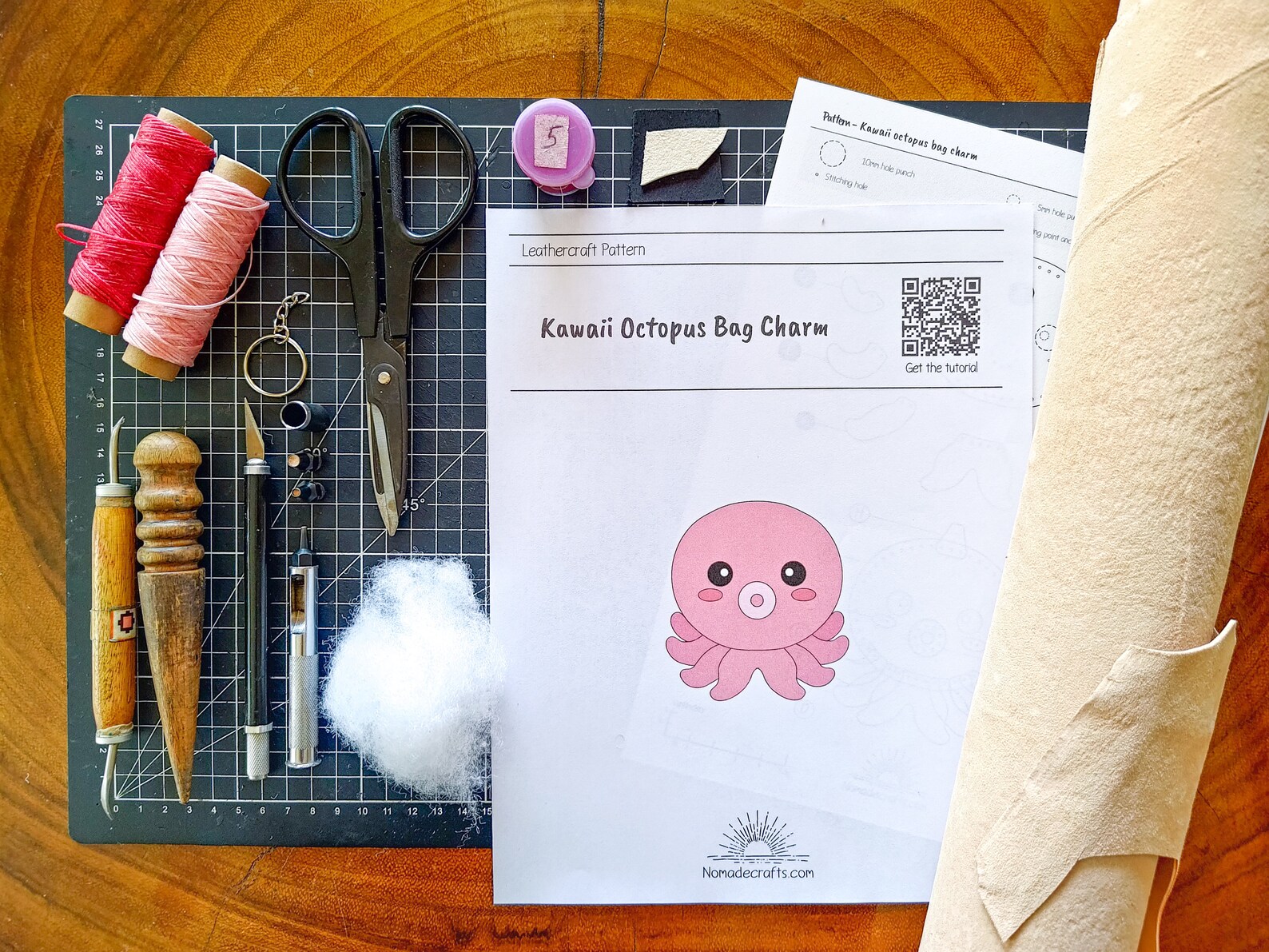 Kawaii Octopus Leather Bag Charm Pattern and Illustrated Tutorial ...