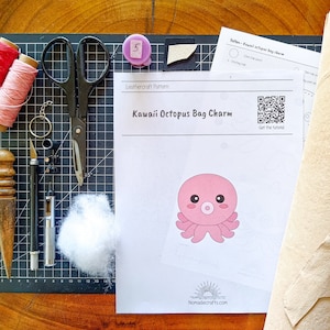 Kawaii Octopus Leather Bag Charm Pattern and Illustrated Tutorial ...