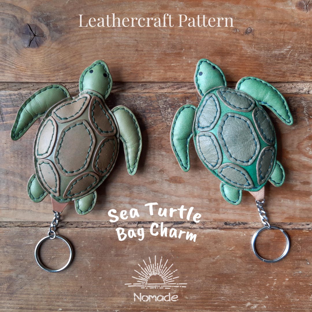 Sea Turtle Leather Bag Charm Pattern and Illustrated Tutorial - Etsy
