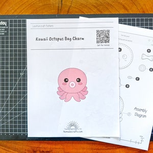 Kawaii Octopus Bag Charm Pattern | Leathercraft Pattern & Tutorial ...