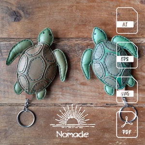 Turtle Bag Charm Pattern Leathercraft Pattern & Tutorial PDF Ai EPS SVG ...