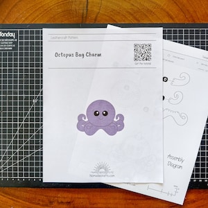 Octopus Leather Bag Charm Pattern and Illustrated Tutorial - Etsy