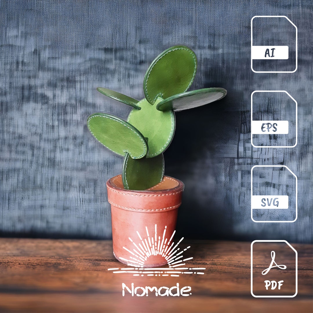 Cactus Coasters Set Leathercraft Pattern & Tutorial PDF Ai EPS SVG - Etsy