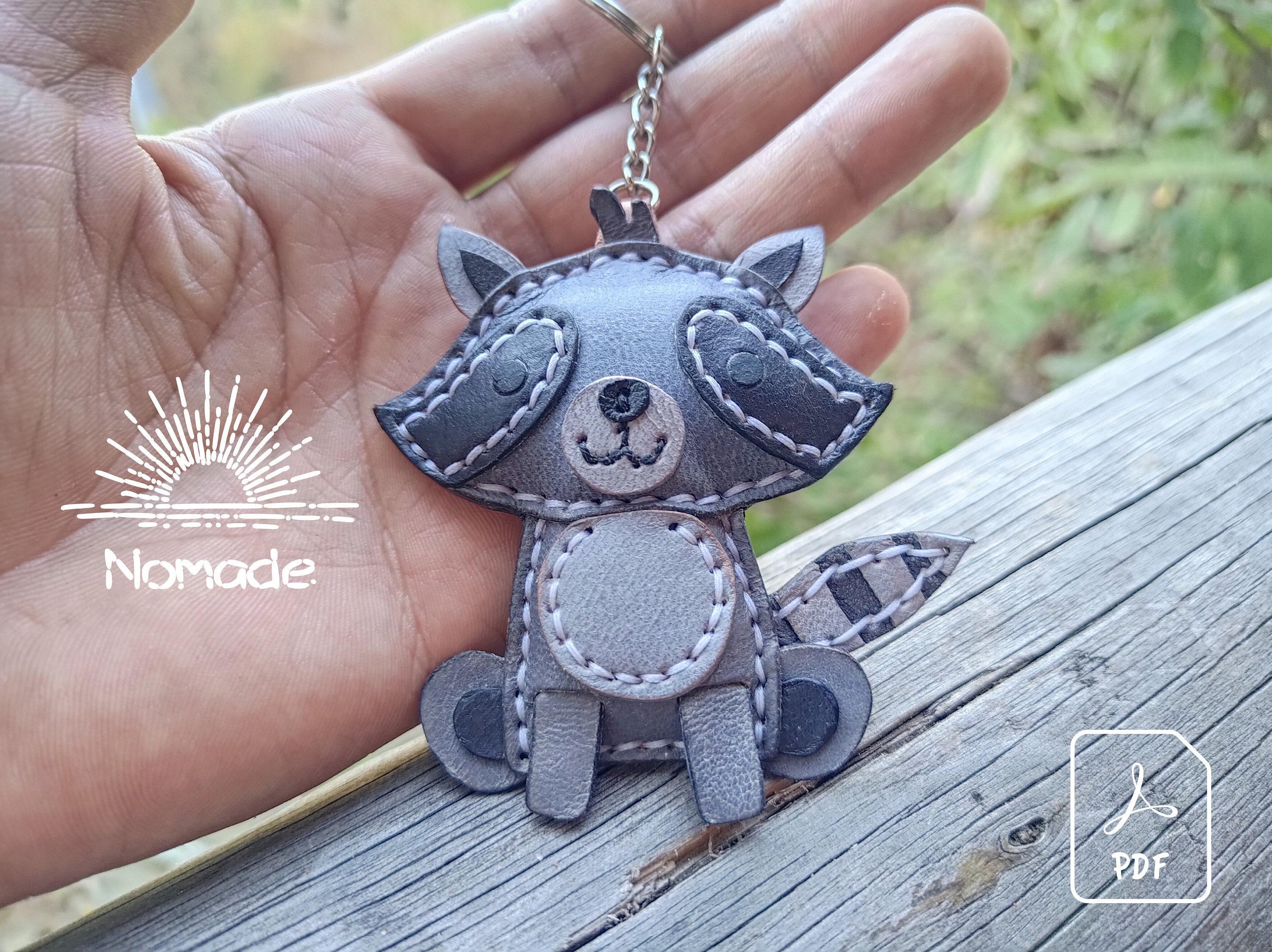 Raccoon Bag Charm Pattern Leathercraft PDF Pattern & - Etsy Canada