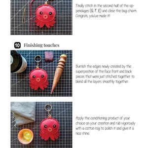 Kawaii Octopus Bag Charm Pattern | Leathercraft Pattern & Tutorial ...