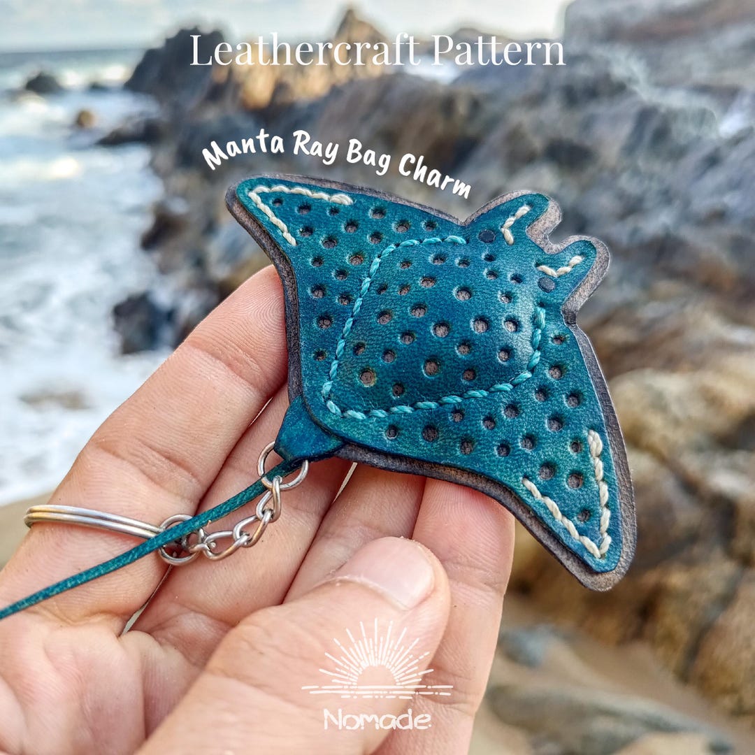 Manta Ray Leather Bag Charm Pattern and Illustrated Tutorial - Etsy