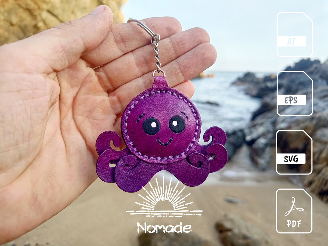 Octopus Bag Charm Pattern Leathercraft Pattern & Tutorial - Etsy