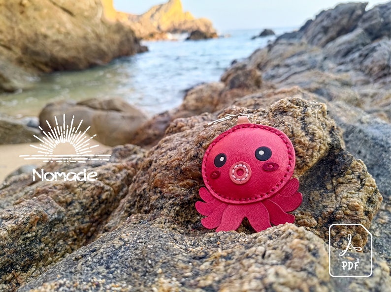 Kawaii Octopus Bag Charm Pattern Leathercraft PDF Pattern & - Etsy Canada