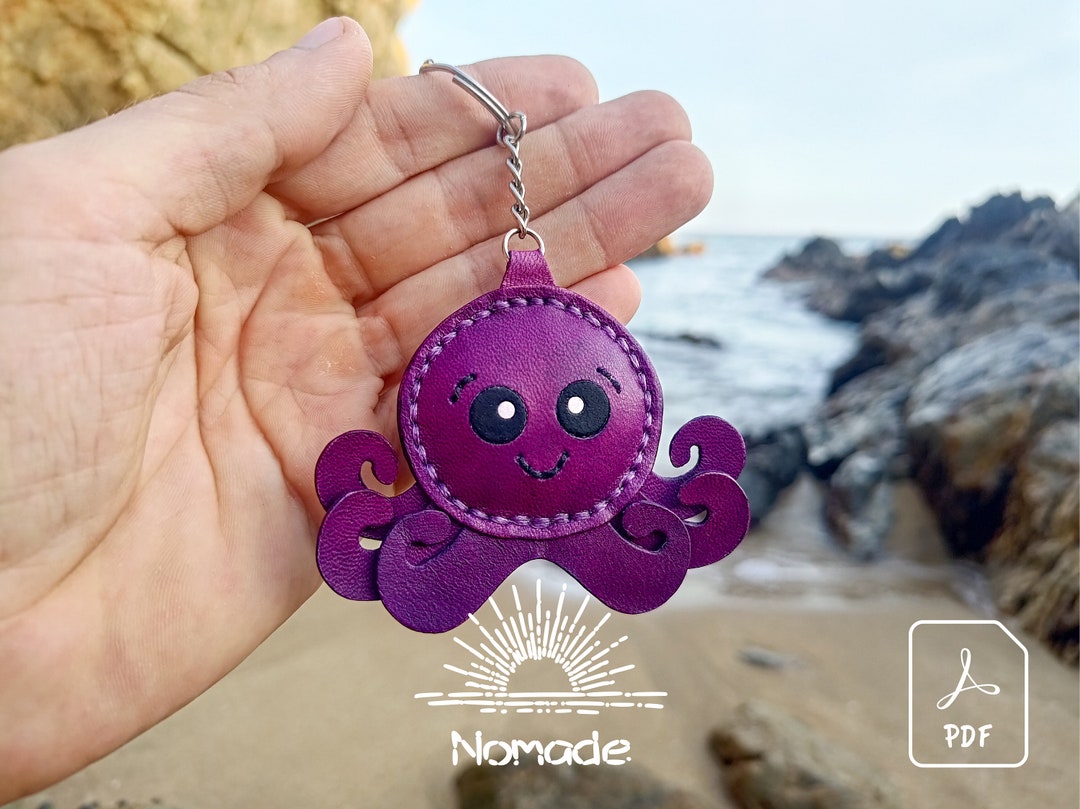 Octopus Bag Charm Pattern Leathercraft PDF Pattern & - Etsy