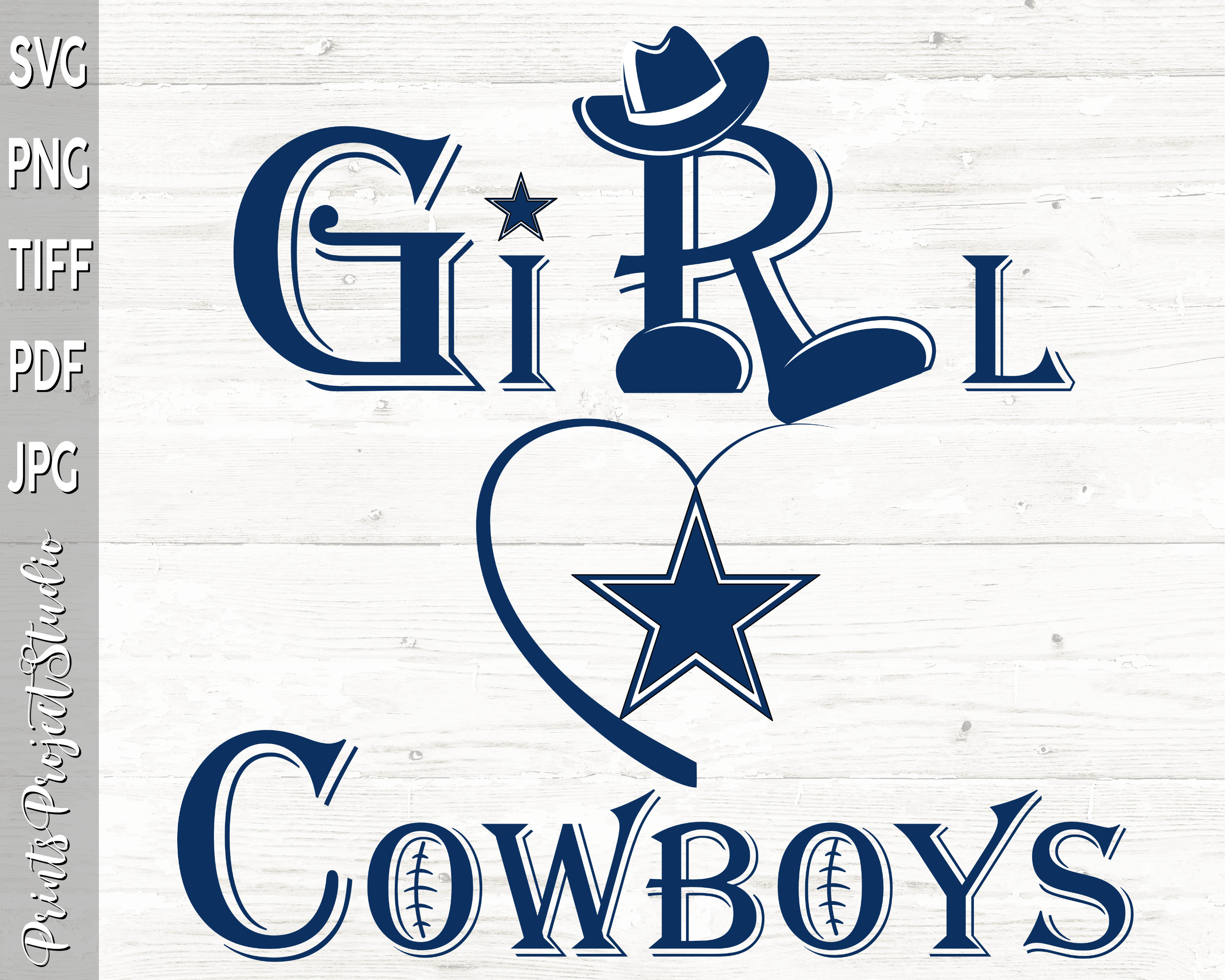 Girl Loves Cowboys Dallas Cowboy Svg Svg Files for Cricut | Etsy