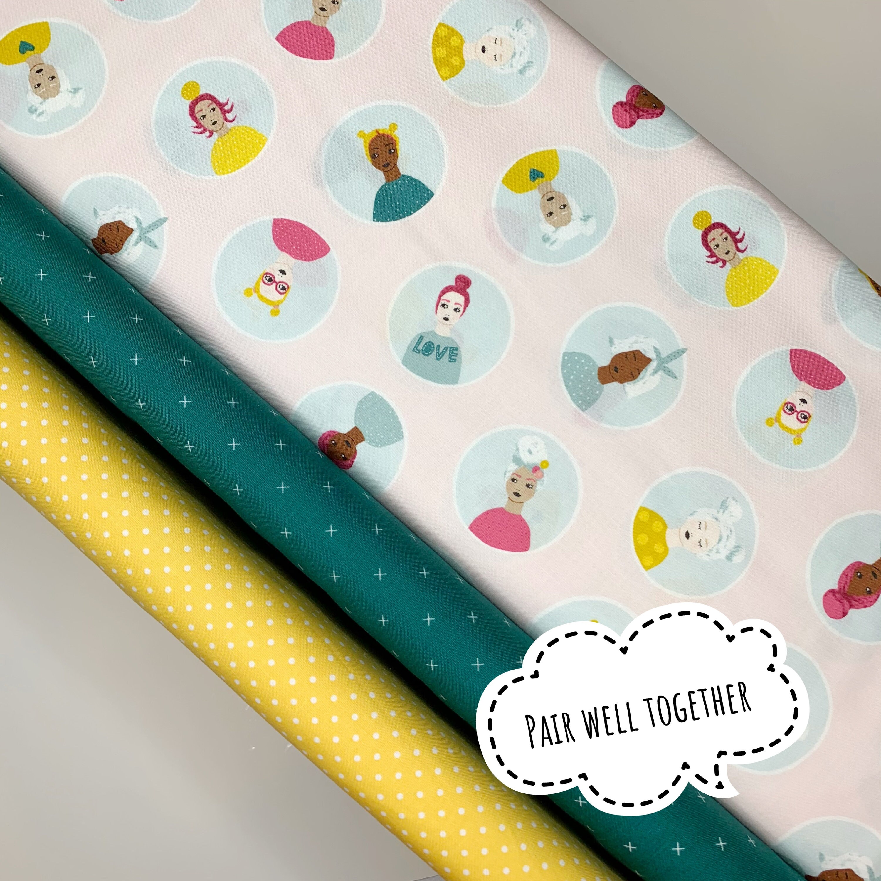 Girl Fabric / Girl's Club Collection Fabric / 100% Cotton - Etsy