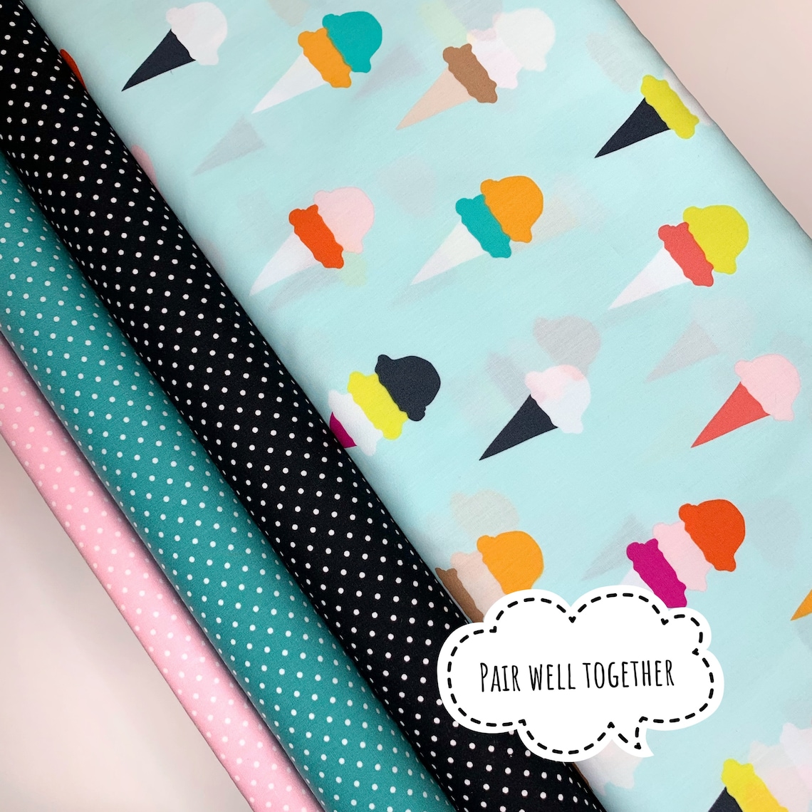 I Scream You Scream Fabric / Ice Cream Fabric / 100% Cotton / - Etsy