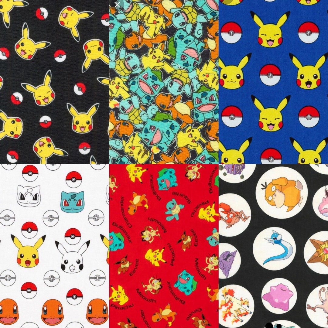 Pokemon Fabric Remnants / 100% Cotton Fabric / Choose Your Yardage - Etsy