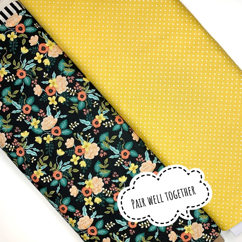 Rifle Paper Co Primavera / Birch / Black / 100% Cotton Fabric / Rifle ...