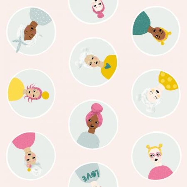 Girl Fabric / Girl's Club Collection Fabric / 100% Cotton - Etsy