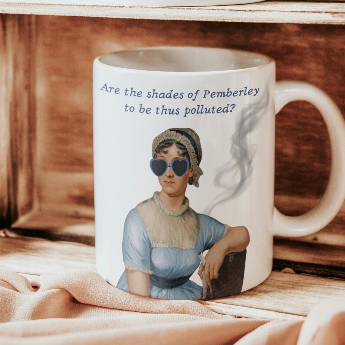 Pride and Prejudice Mug, Are the Shades of Pemberley to Be Thus ...