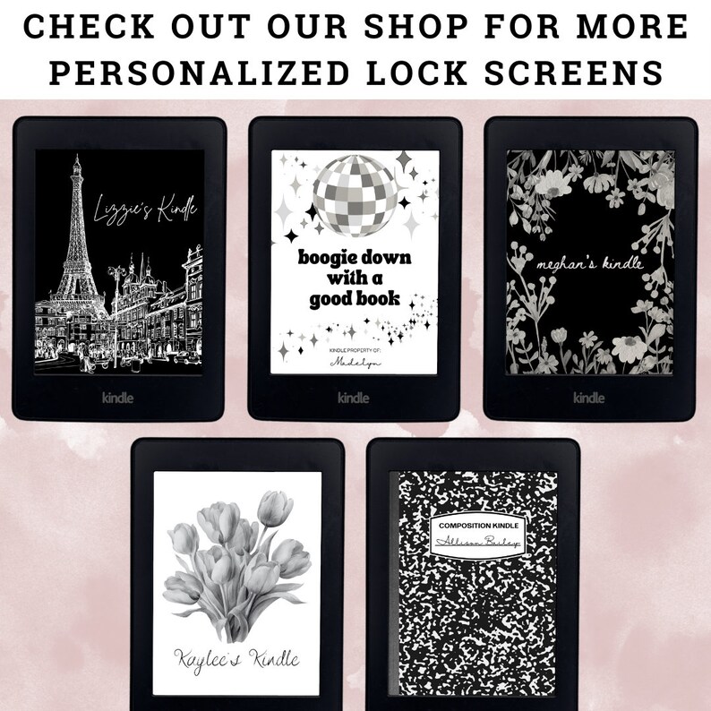 YOUR NAME Personalized Kindle Lock Screen Custom Wildflower Floral ...