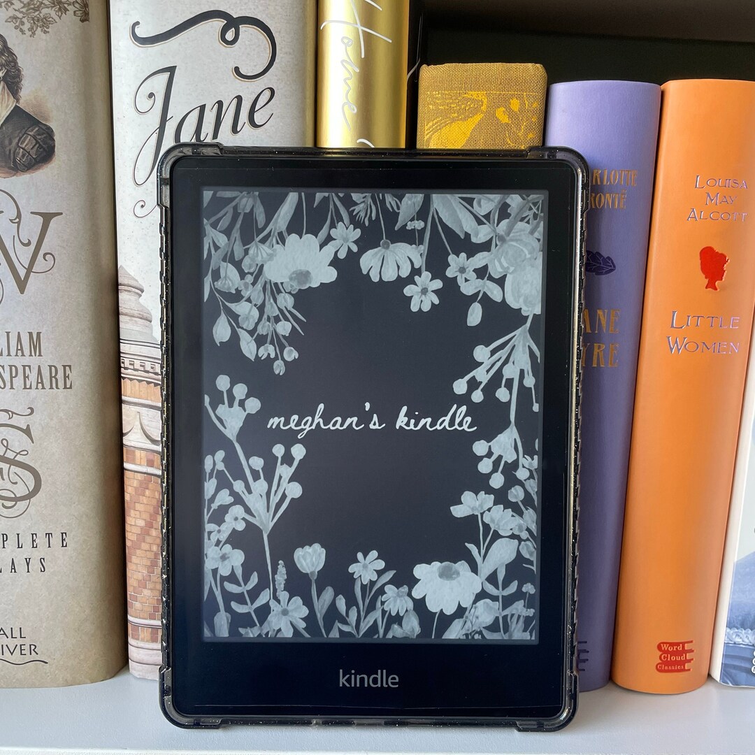 CUSTOM Kindle Lock Screen Kindle Name Flowers FULL SCREEN No Borders ...