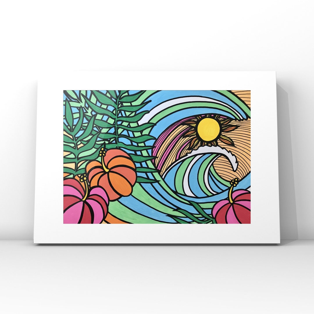 Print-surf Dreams-print, Matted Art-8.5x11 on 11x14 Mat Board, Beach ...