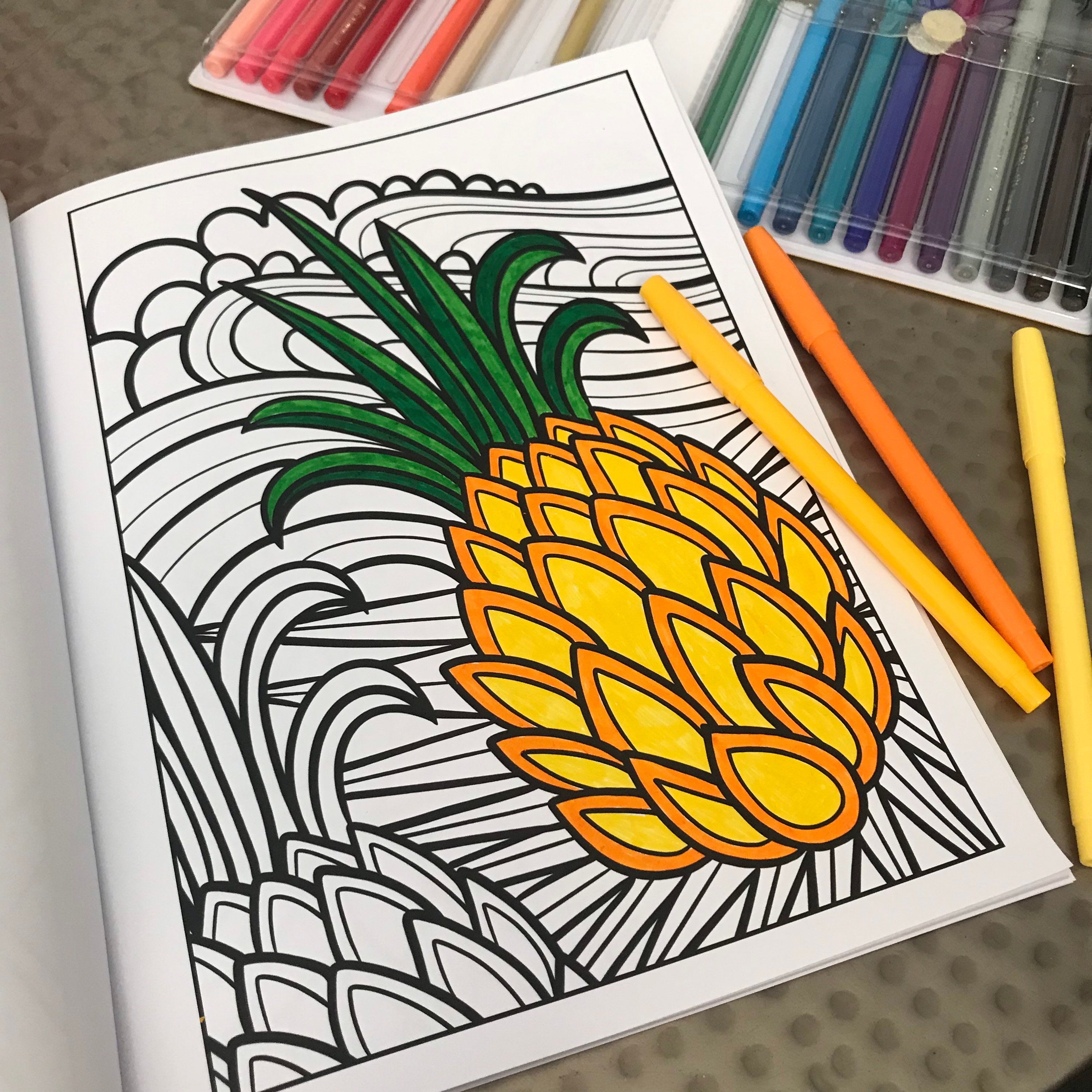 Tropical Coloring Book, All Ages, Beach Themed, Original Hand-drawings ...