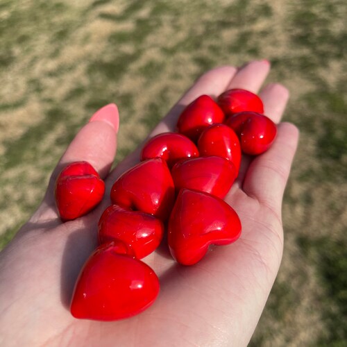 Red Glass Hearts - Etsy