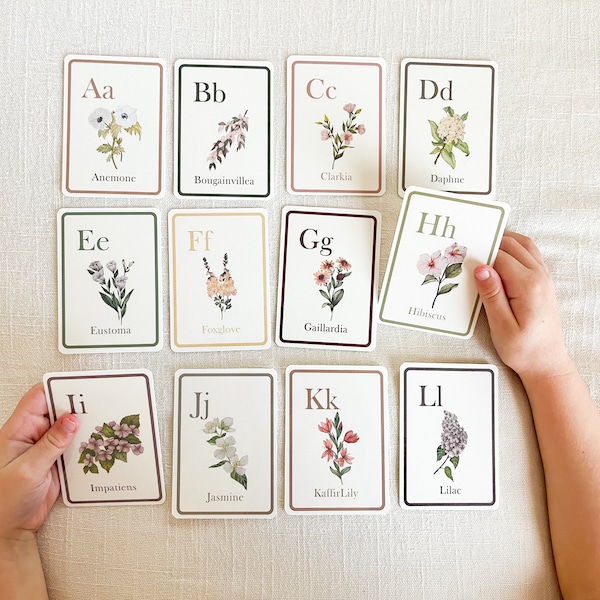 Alphabet Flashcards - Etsy