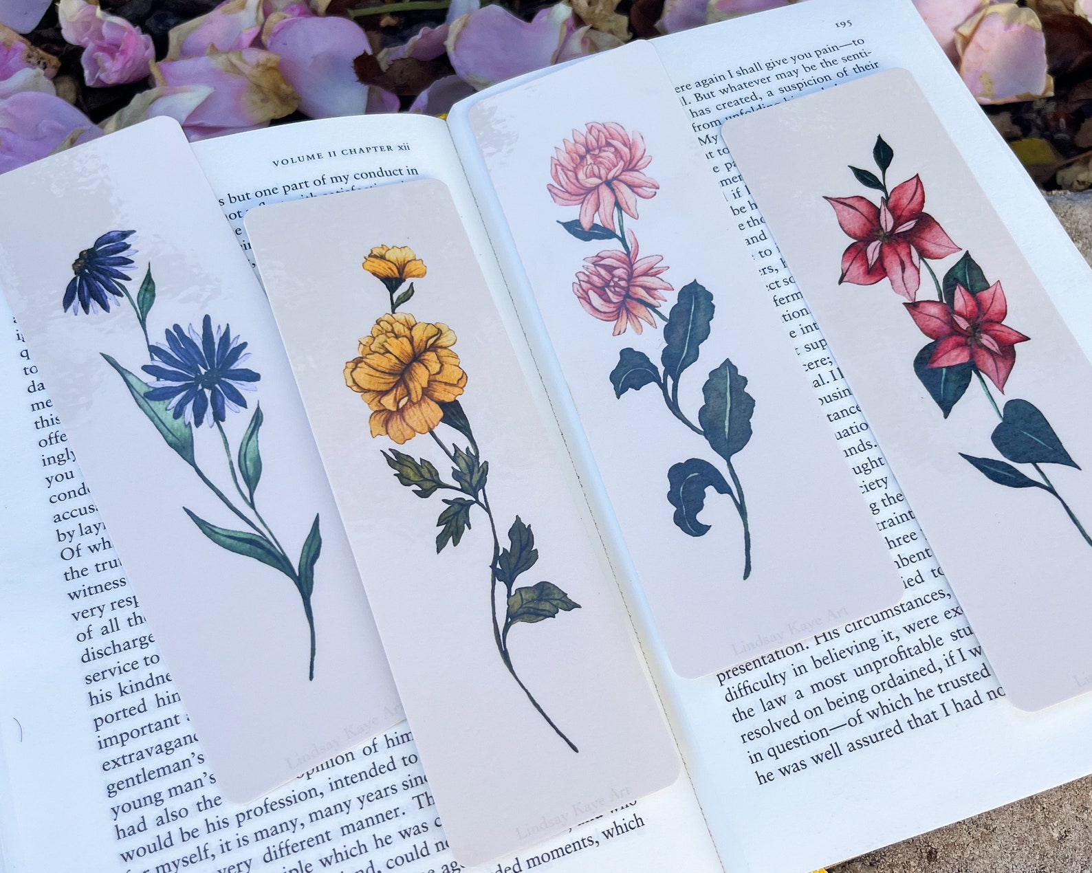 FLOWER BOOKMARKS, Birth Flower Bookmark, Watercolor Flower Bookmark ...
