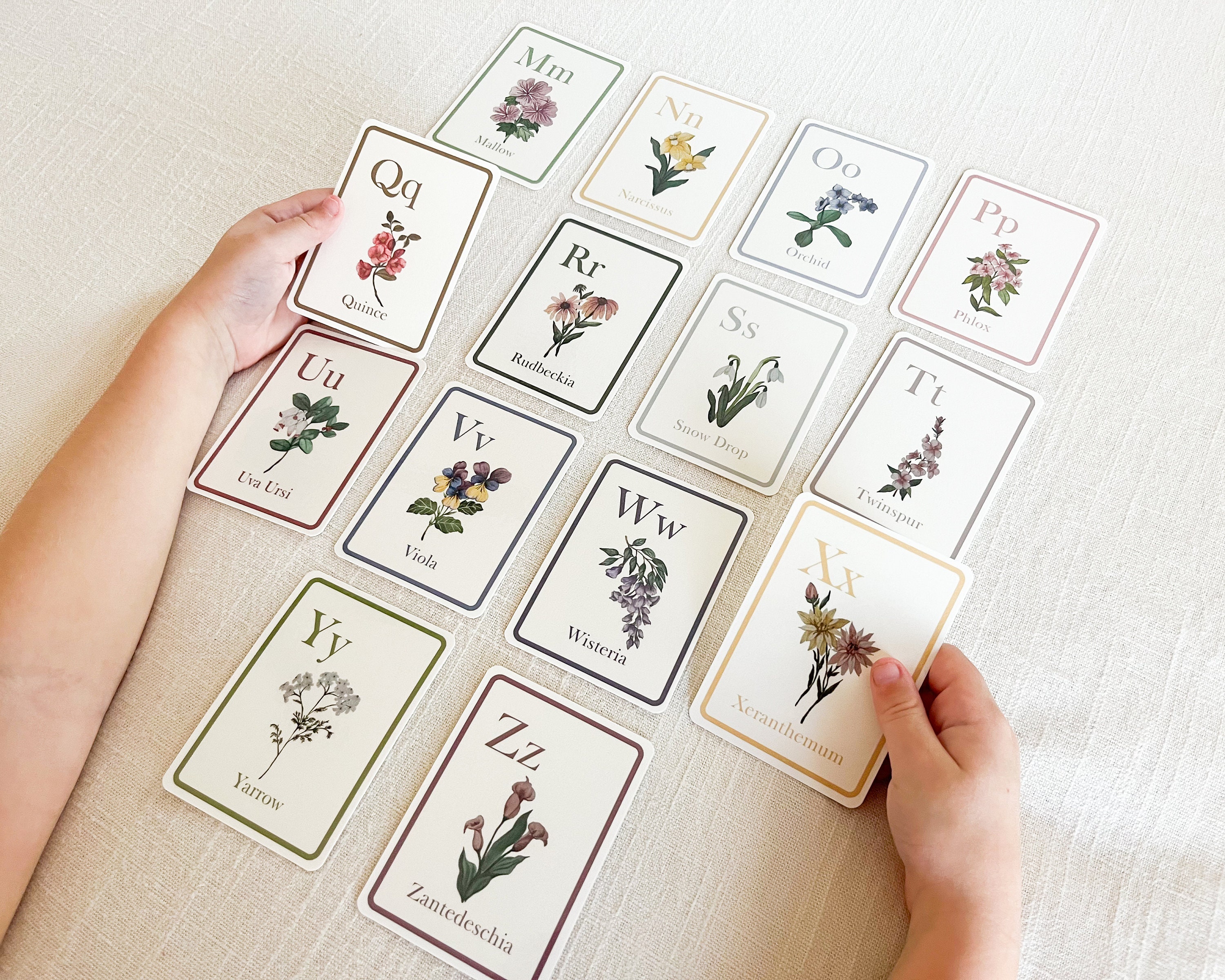 Floral Alphabet Flashcards DIGITAL DOWNLOAD Printable - Etsy