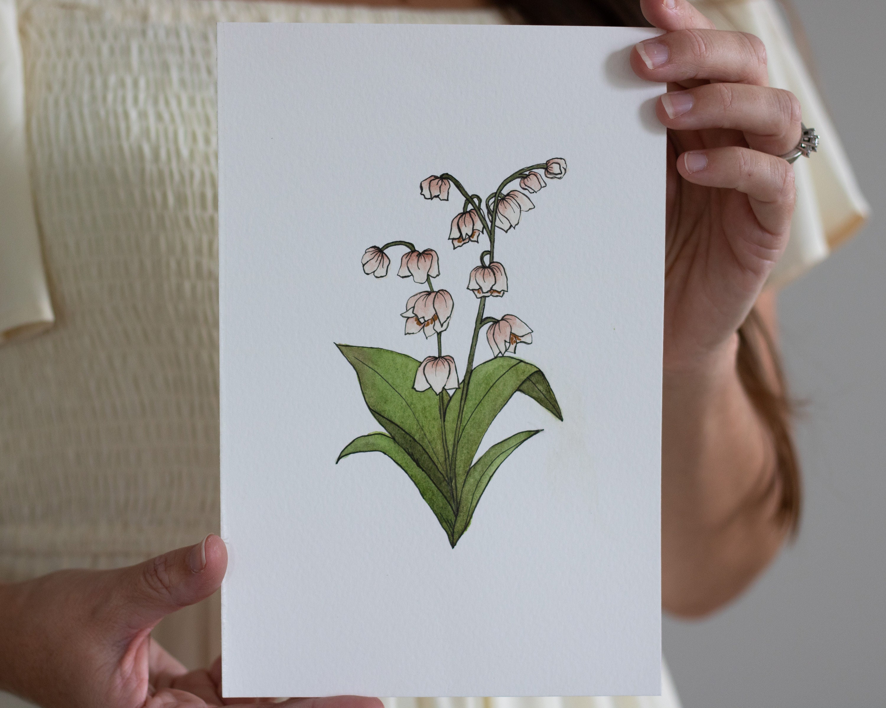 May Birth Flower Print, Watercolor Lily of the Valley Painting ...