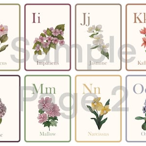 Floral Alphabet Flashcards DIGITAL DOWNLOAD, Printable Alphabet ...
