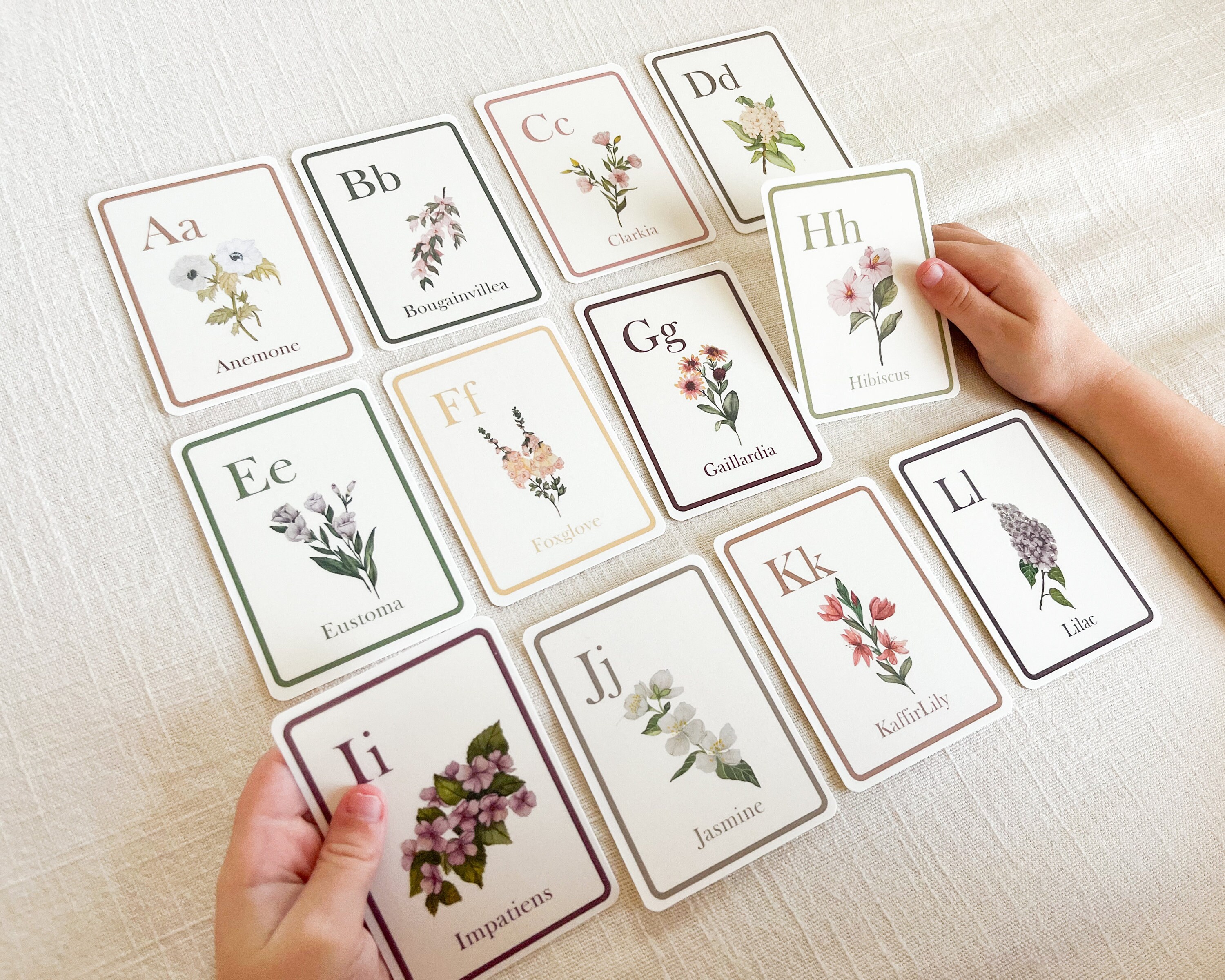 Floral Alphabet Flashcards DIGITAL DOWNLOAD, Printable Alphabet ...