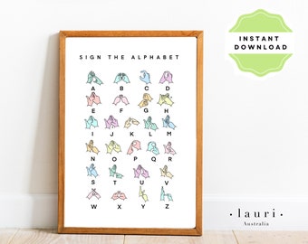 Sign Language Alphabet Digital Poster - Etsy