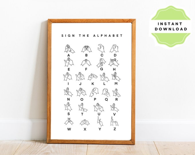 Auslan Sign Language Alphabet Poster, BSL, Educational Posters ...