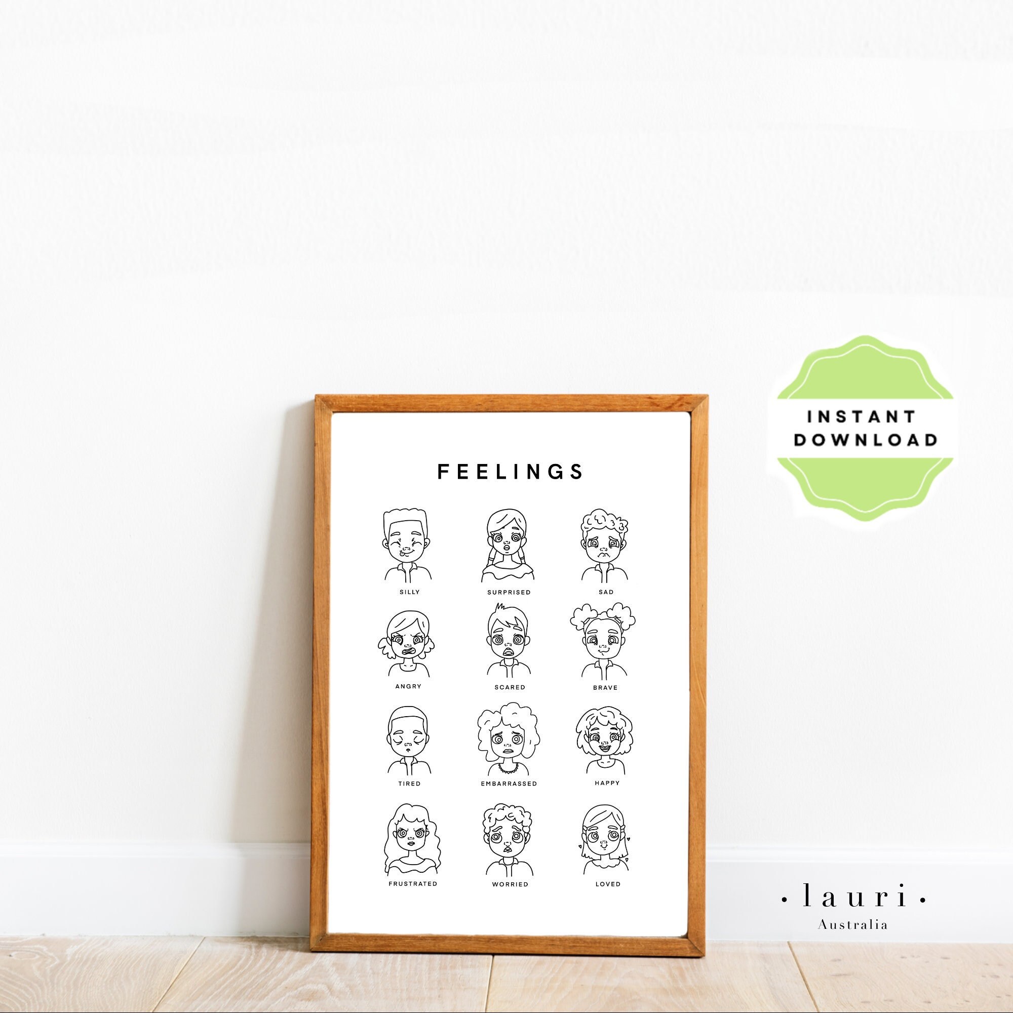 Feelings Poster, Emotions Chart, Muted Boho Classroom Decor, DIGITAL ...