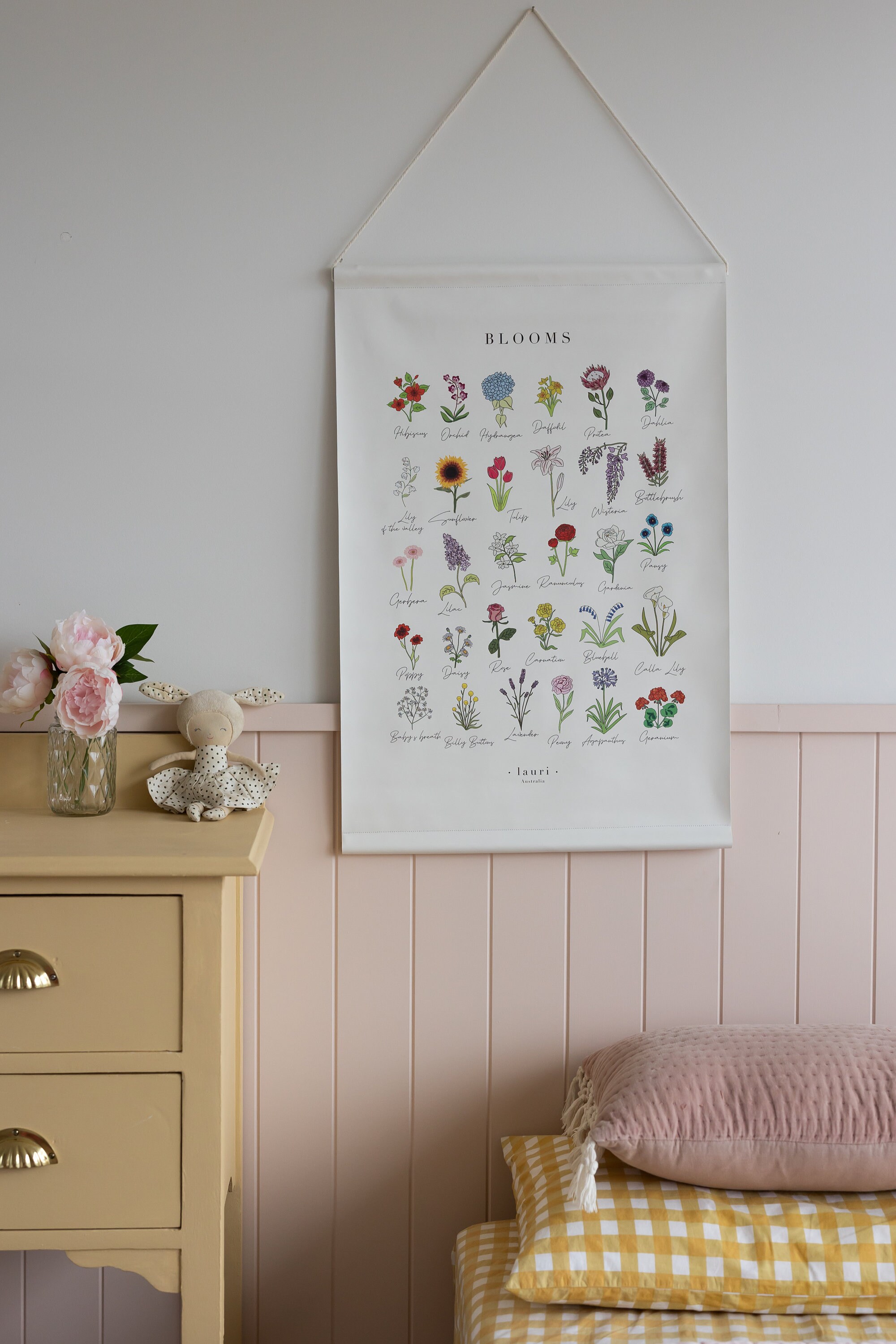 Vegan Leather Poster for Kids Nursery Blooms Flower or Animal - Etsy