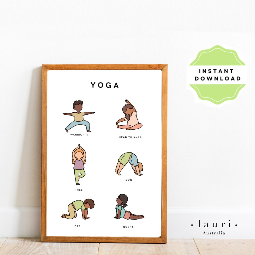 Kids Yoga Poster, Calming Corner Print, Calming Techniques Poster, Yoga ...