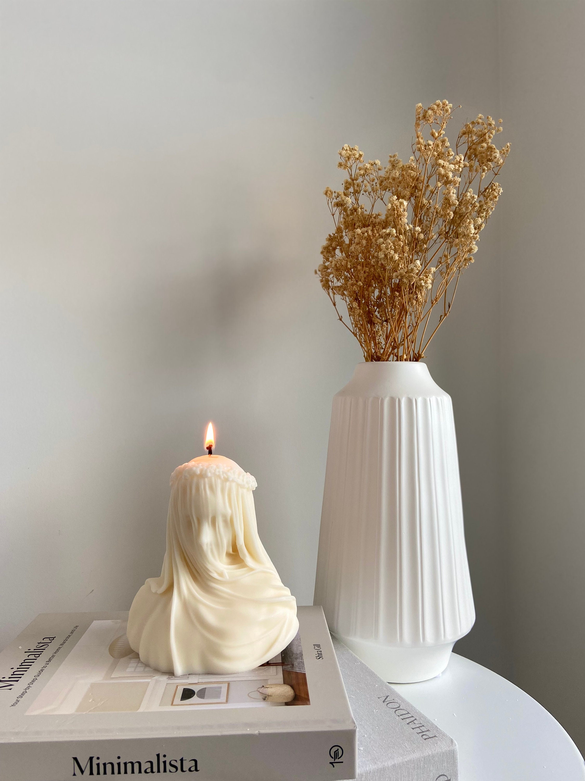 Veiled Lady Statue Candle | Luxury Soy Wax Aesthetic Decor - Etsy