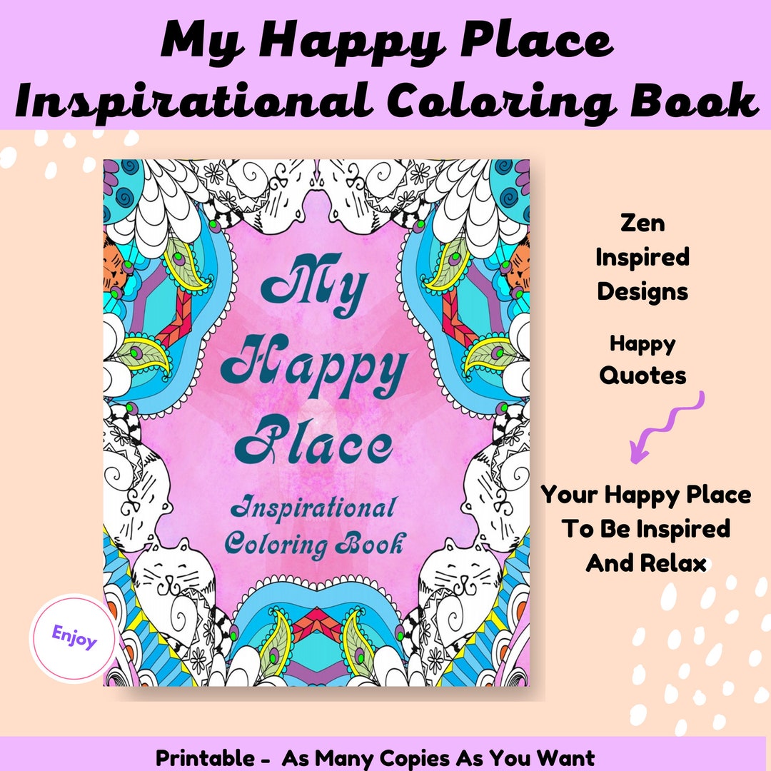 My Happy Place Coloring Book - Etsy