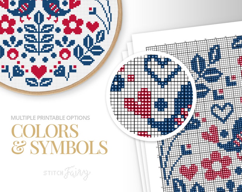 Folk Cross Stitch Pattern Instant Download PDF Counted Cross | Etsy