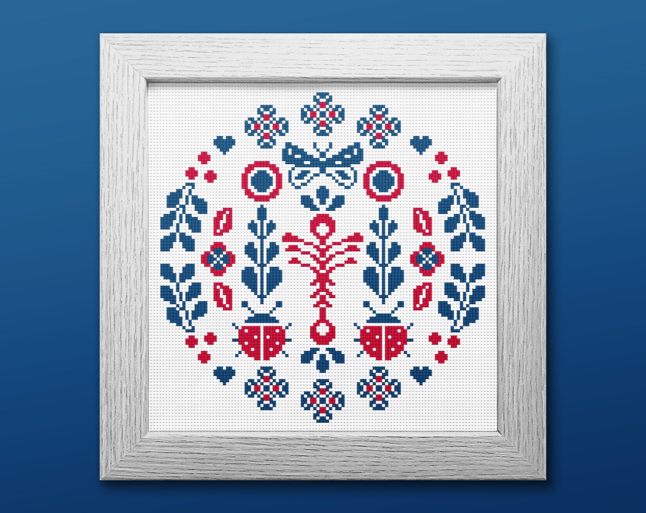 Folk Cross Stitch Pattern Instant Download PDF Counted Cross | Etsy