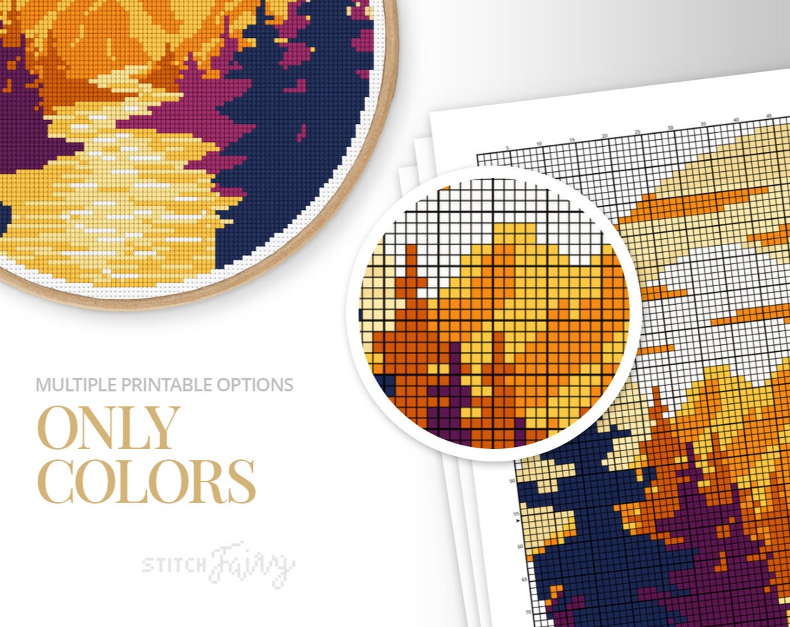 Mountain River Cross Stitch Pattern Instant Download PDF | Etsy