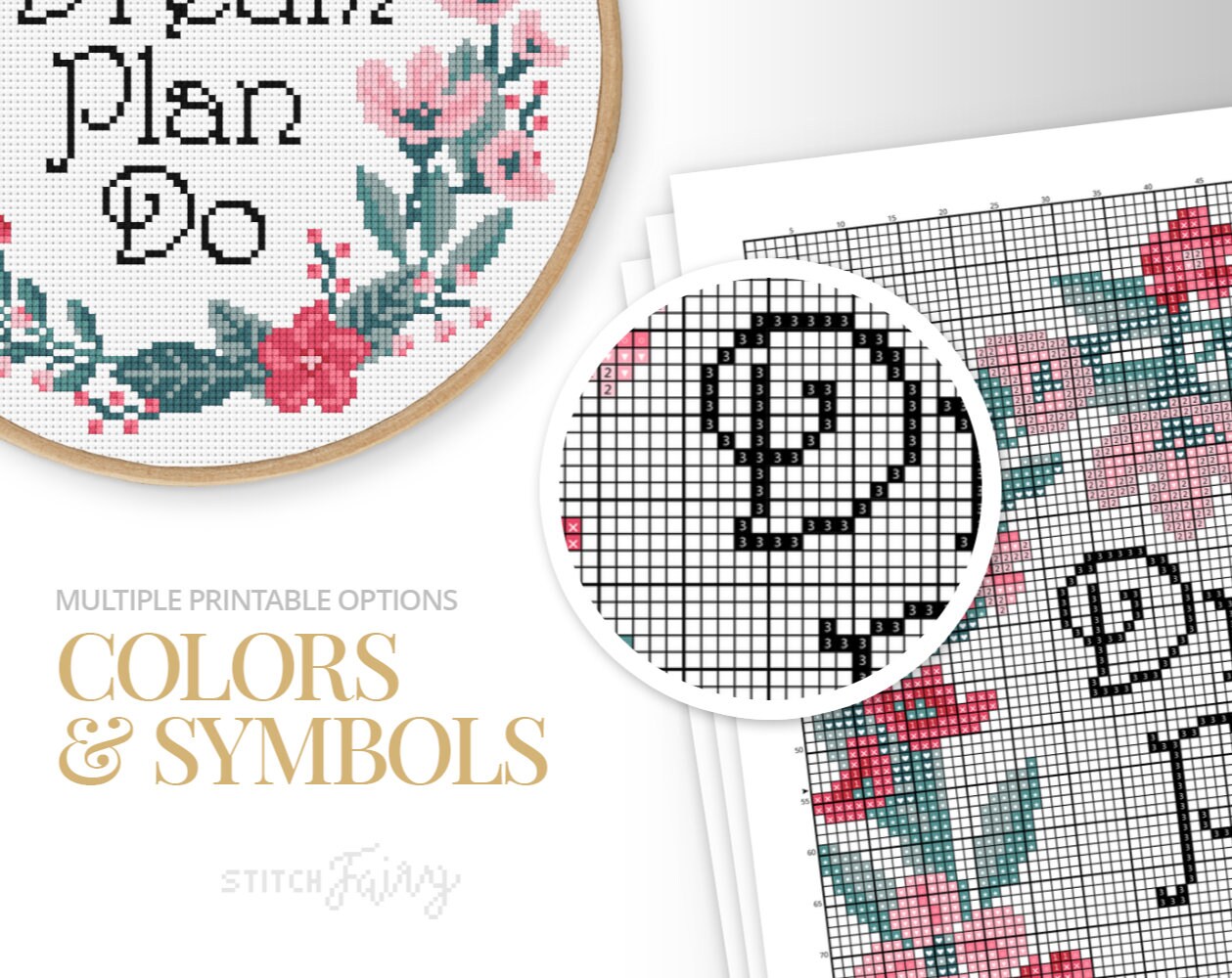 Dream Plan Do Cross Stitch Pattern Instant Download PDF - Etsy