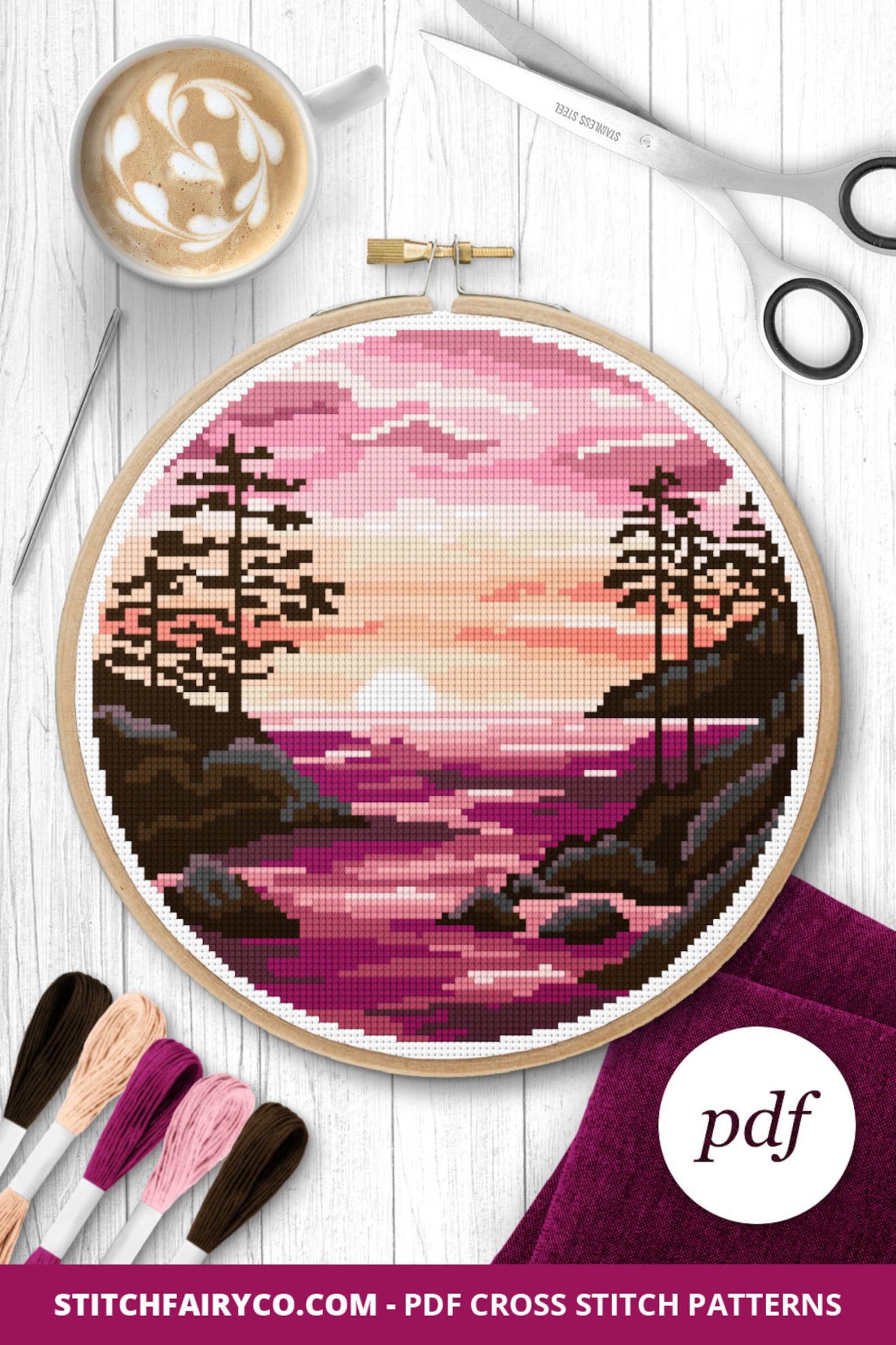 Ocean Sunset Cross Stitch Pattern Instant Download PDF - Etsy