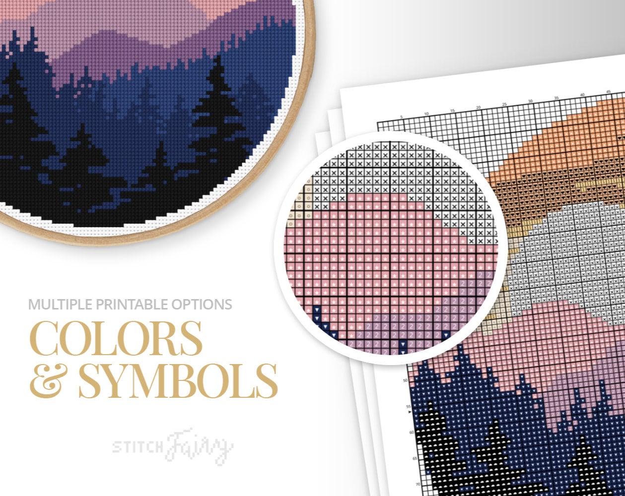 Mountain Sunrise Cross Stitch Pattern Sunset Pattern - Etsy