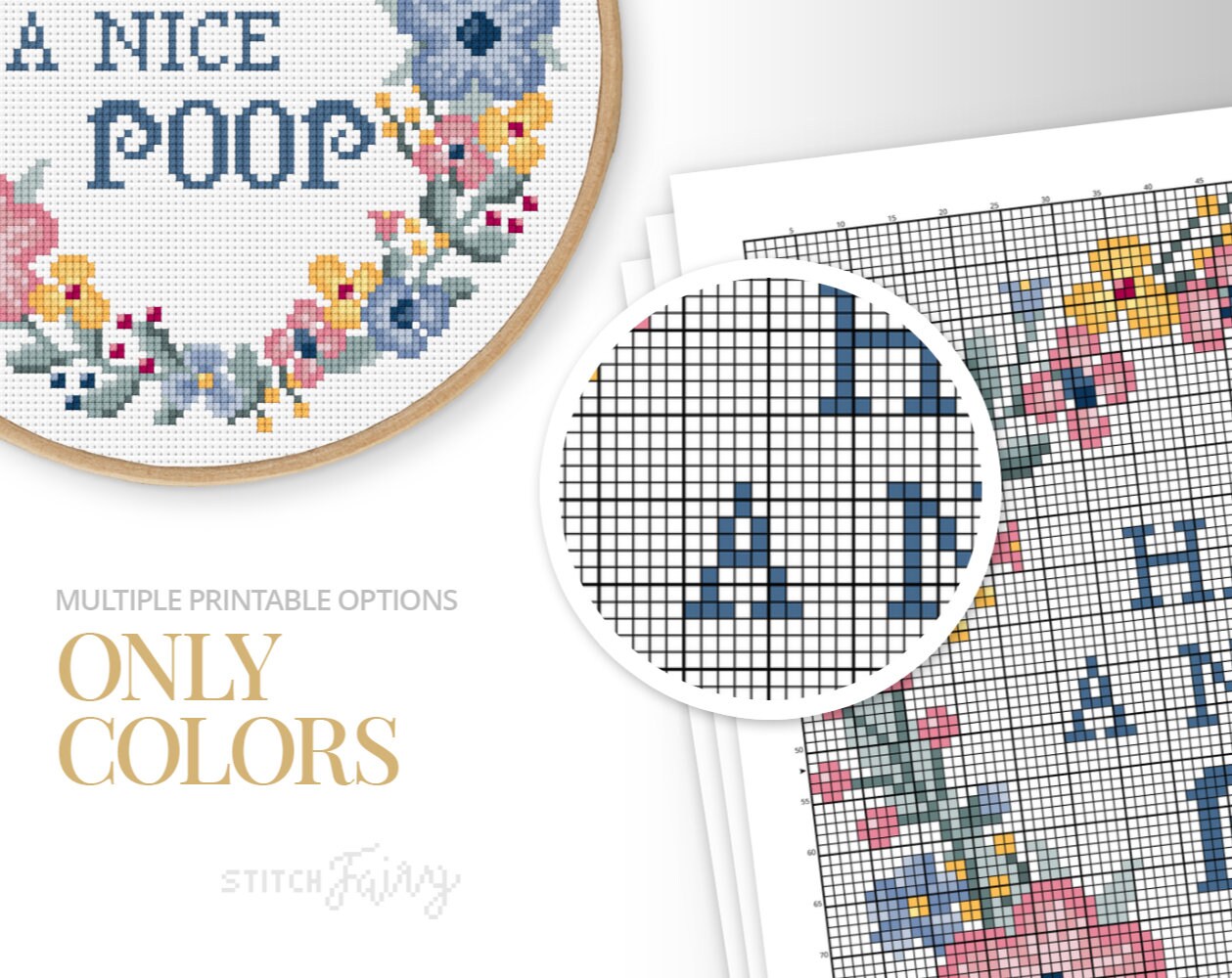 Have A Nice Poop Cross Stitch Pattern, Instant Download PDF, Counted ...