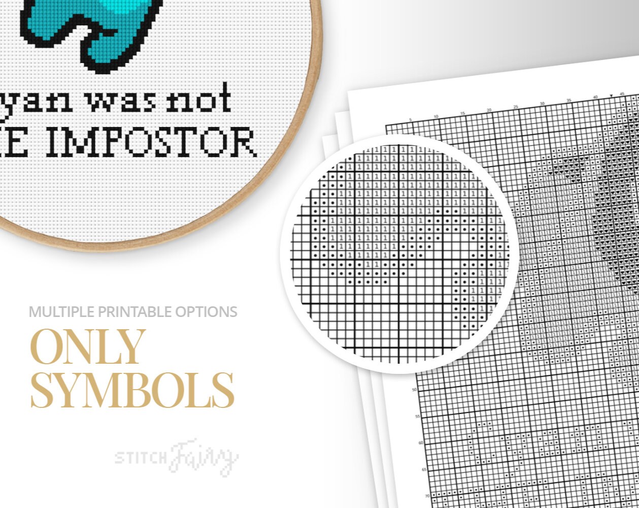 Cyan Was Not the Impostor Cross Stitch Pattern, Instant Download PDF ...