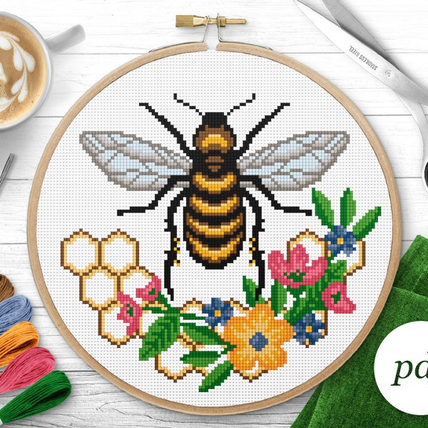 Bee Cross Stitch Pattern - Etsy