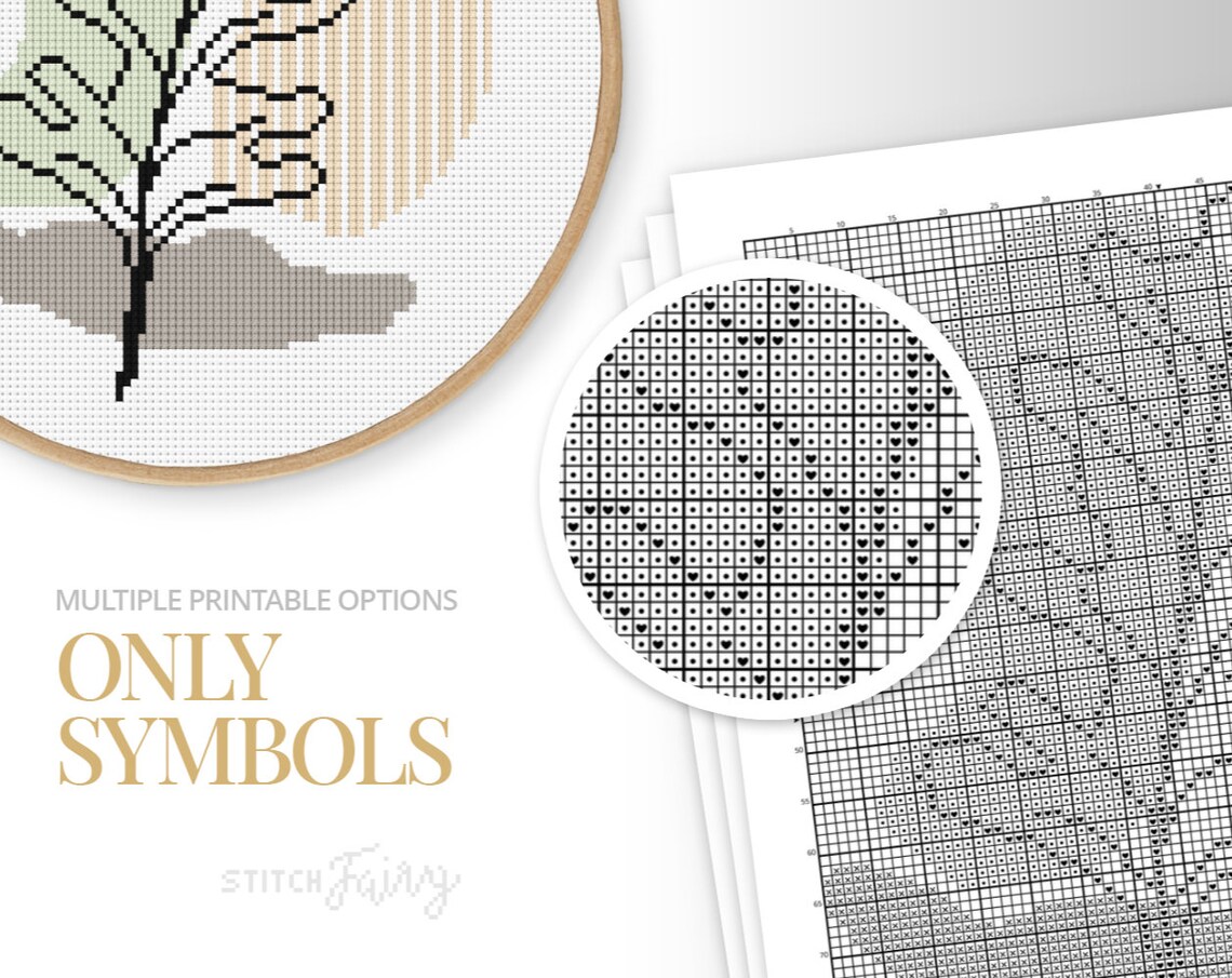 Leaf Outline Cross Stitch Pattern Instant Download PDF | Etsy