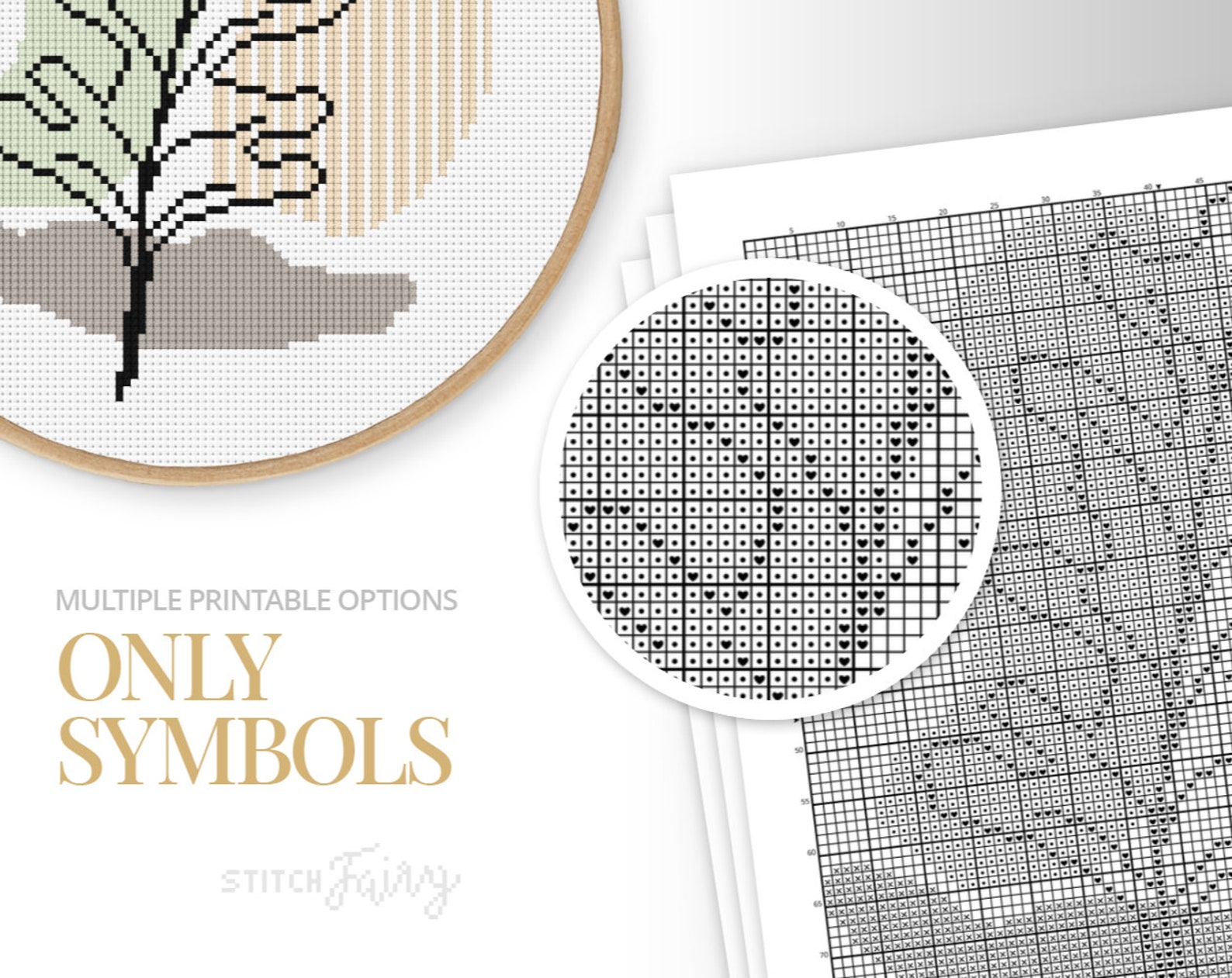 Leaf Outline Cross Stitch Pattern Instant Download PDF | Etsy